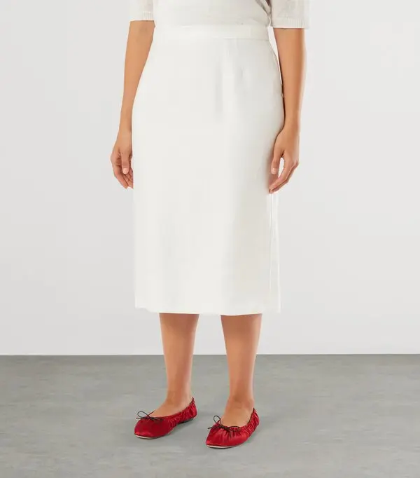 Marina Rinaldi Linen Pencil Midi Skirt