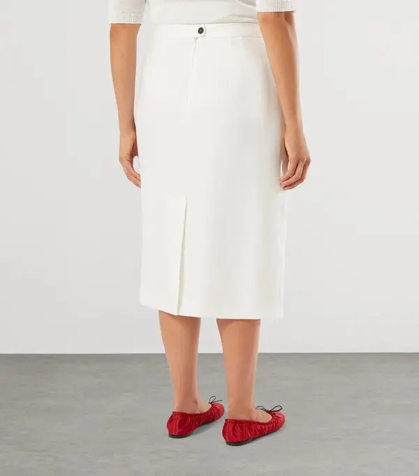Marina Rinaldi Linen Pencil Midi Skirt