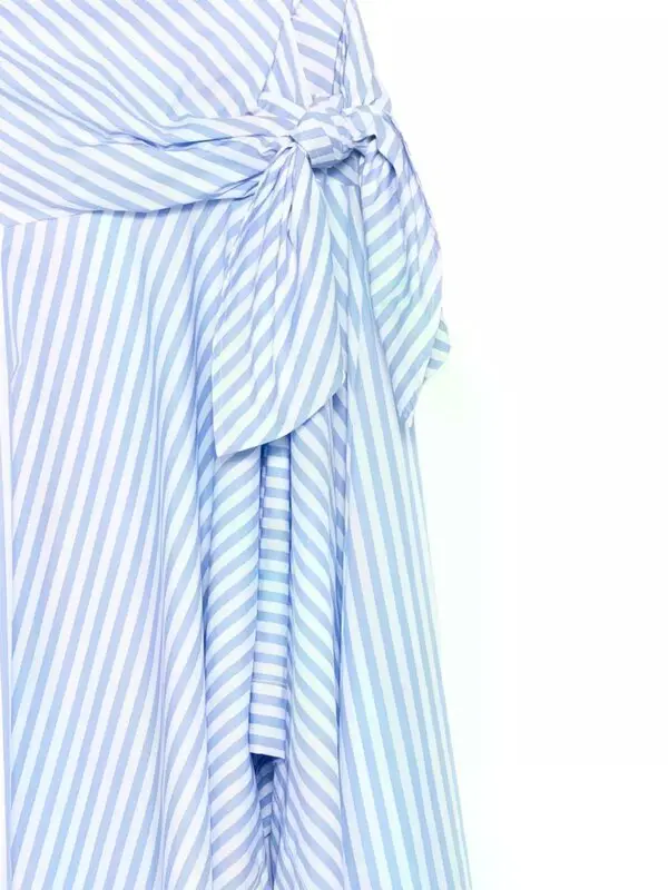 Monse Bow-drape Shirting Asymmetric Dress - Blue