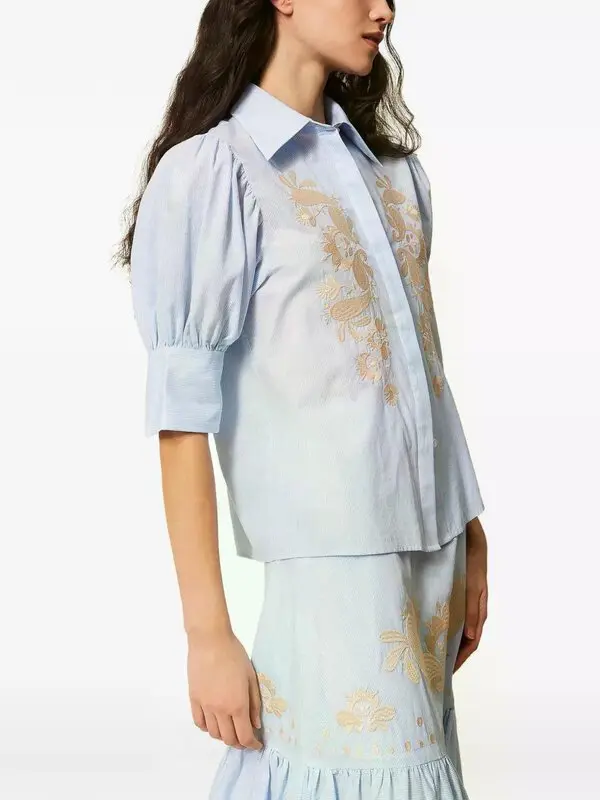 TWINSET Pinstripe Embroidered Shirt