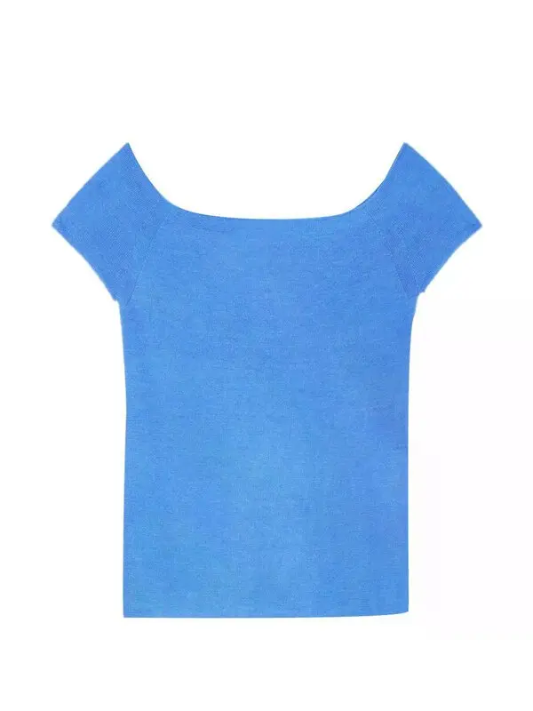 Eric Bompard Ribbed Knit Top - Blue