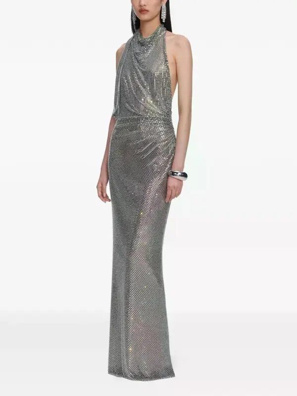 SELF-PORTRAIT Embellished Cowl-neck Maxi Dress