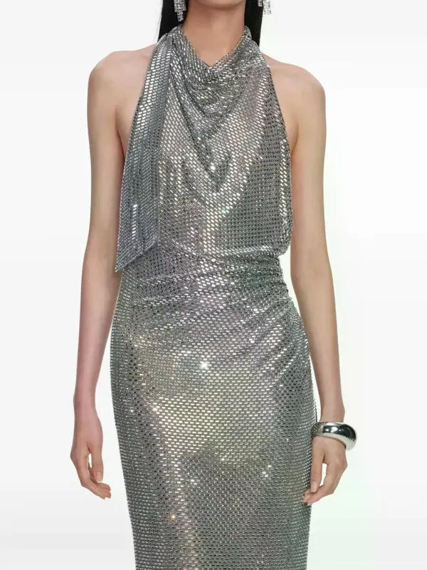 SELF-PORTRAIT Embellished Cowl-neck Maxi Dress