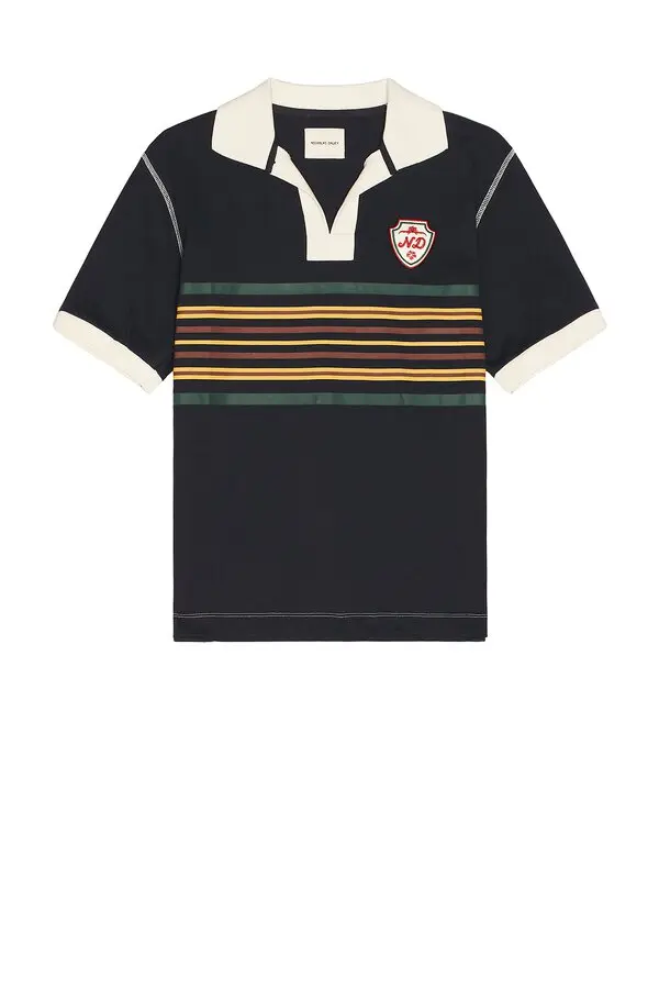 NICHOLAS DALEY Striped Rugby Polo