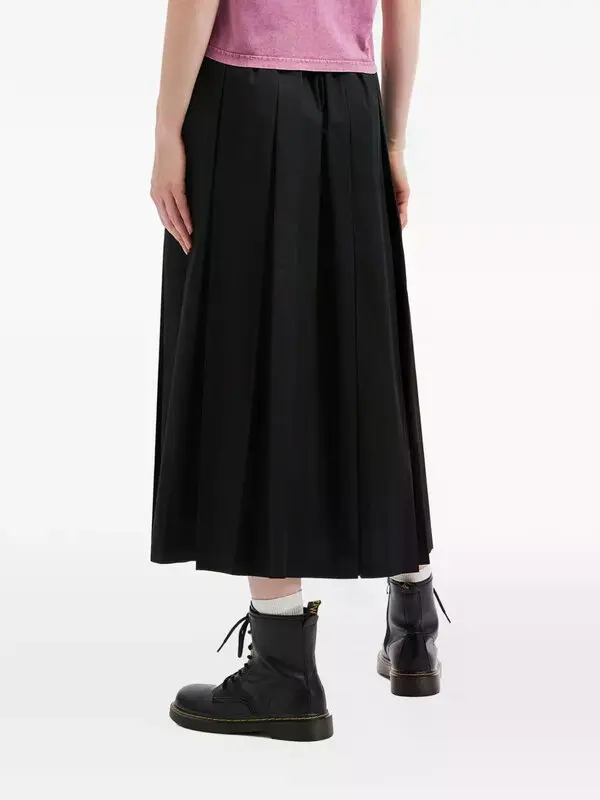 Izzue Pleated A-line Midi Skirt With Straps