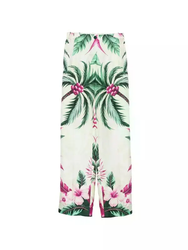 F.R.S FOR RESTLESS SLEEPERS Floral-print Trousers - Green