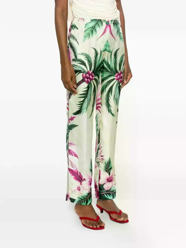 F.R.S FOR RESTLESS SLEEPERS Floral-print Trousers - Green