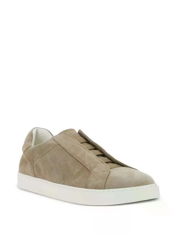 DOUCAL'S Suede Slip-on Sneakers - Neutrals