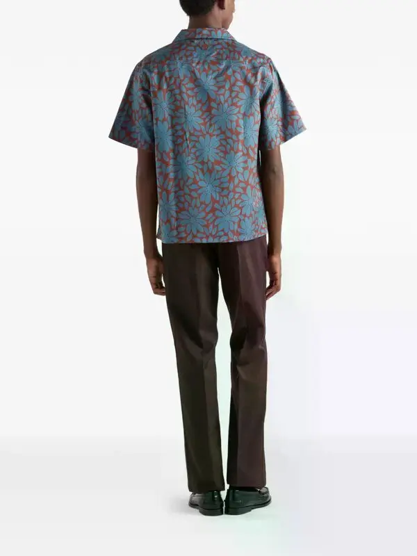 Prada Short-sleeved Cotton-blend Shirt