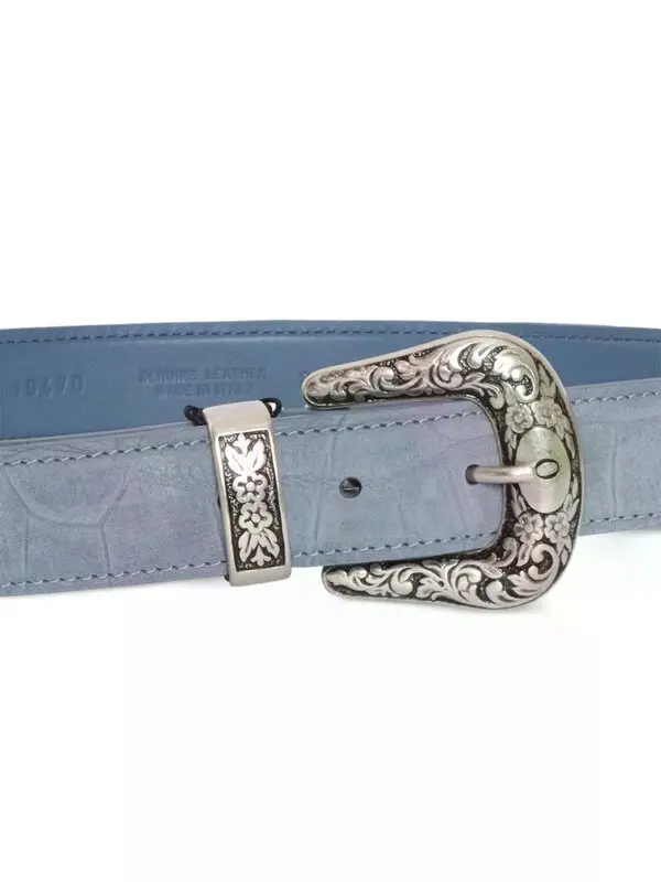 ORTIGNI Floral-engraved Buckle Belt