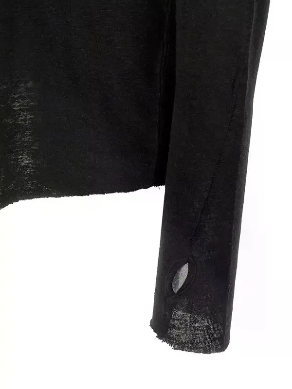 THOM KROM Ribbed Raw-cut T-shirt