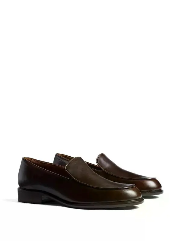 Khaite Miles Leather Loafers - Brown