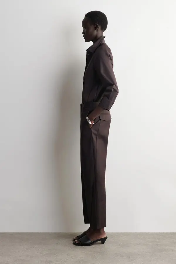 Cos Embroidered Cotton-blend Twill Pants