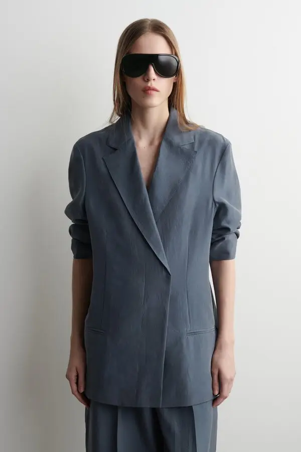 Cos Crinkled Silk Blazer
