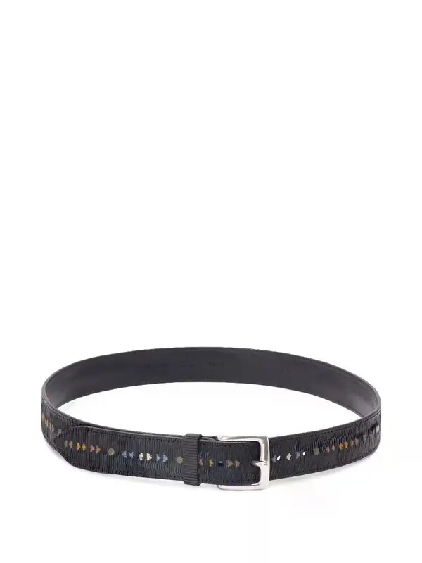 ORTIGNI Blade Symbol Textured Buckle Belt - Blue