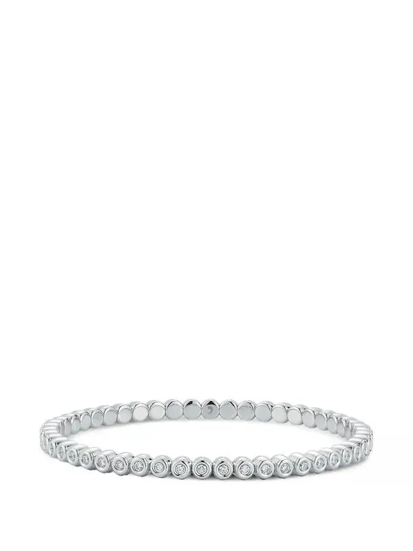 Roberto Demeglio 18k Yellow Gold Diamond Bezel Stretch Bracelet - Silver