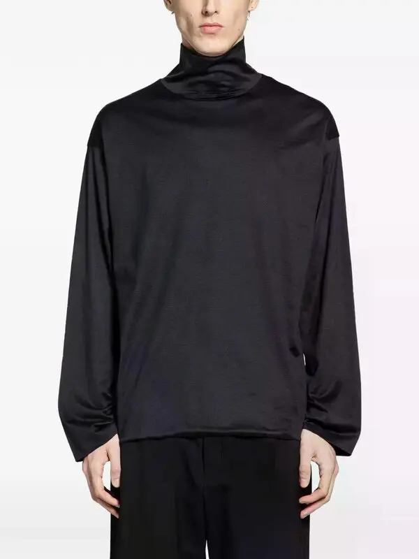 THE ROW Karel Turtleneck Top - Black