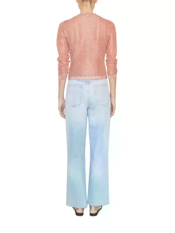 Tory Burch Kendra Metallic Knit Mesh Cardigan