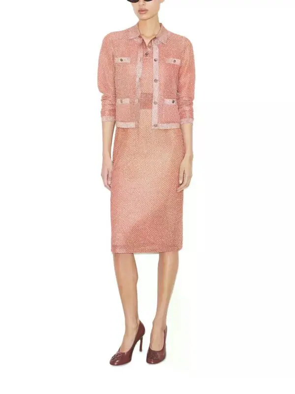 Tory Burch Kendra Metallic Knit Mesh Cardigan