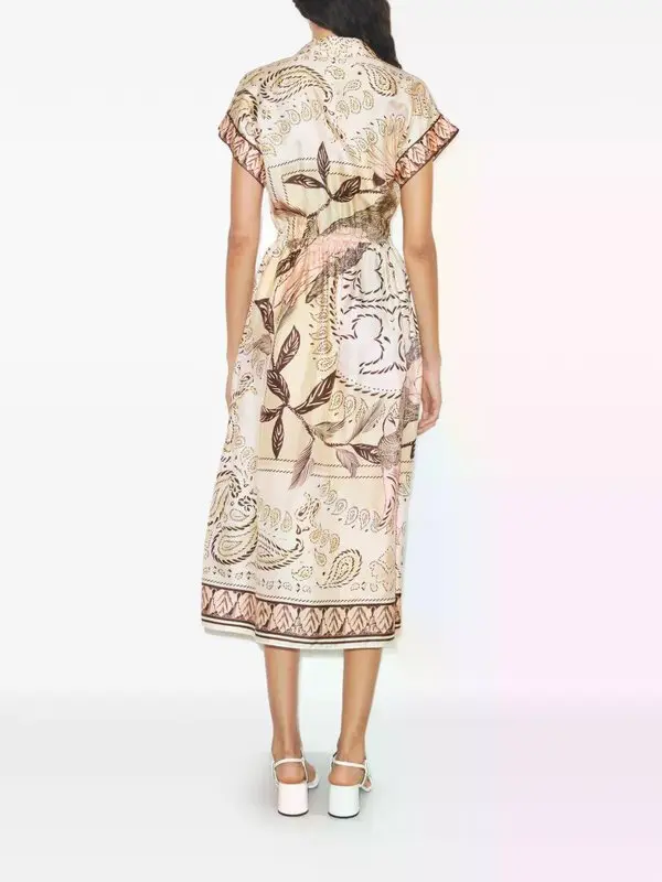 Tory Burch Waisted Silk Shirtdress