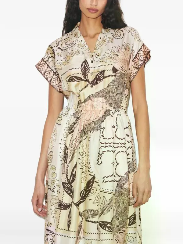Tory Burch Waisted Silk Shirtdress