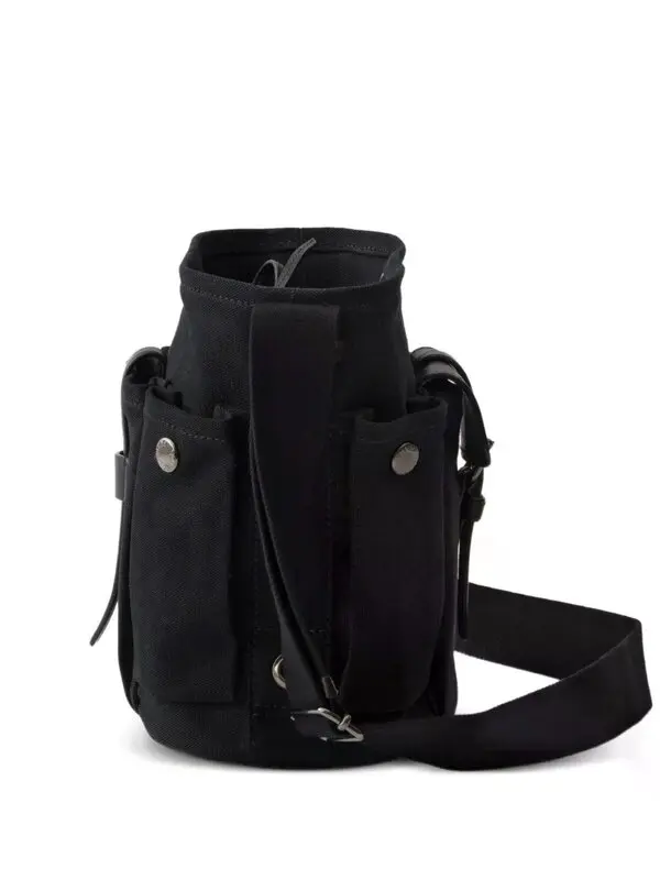 Prada Route Mini Canvas And Leather Bucket Bag