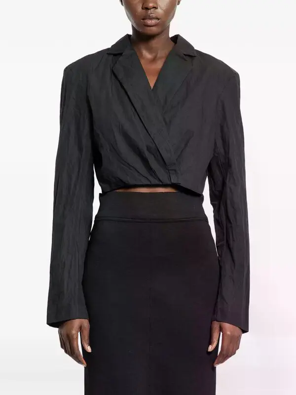 THOM KROM Cropped Jacket With Shoulder Pads