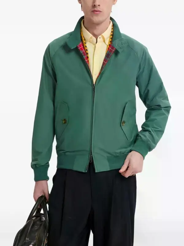 BARACUTA Zip-up Jacket With Fraser Tartan Lining - Blue