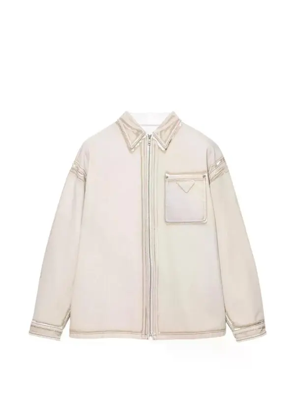 Prada Bull Denim Zipper Shirt