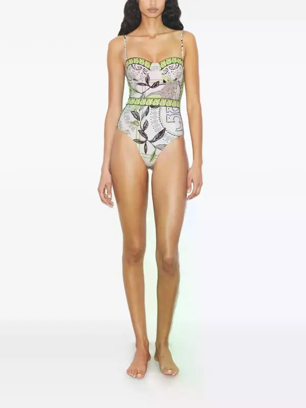 Tory Burch Printed Balconette One-piece Swimsuit