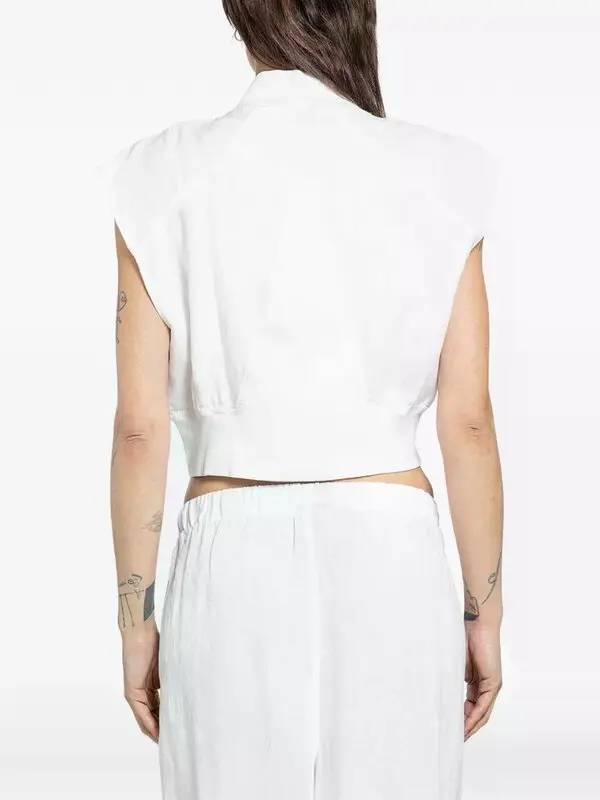 THOM KROM Zipped Cropped Sleeveless Vest