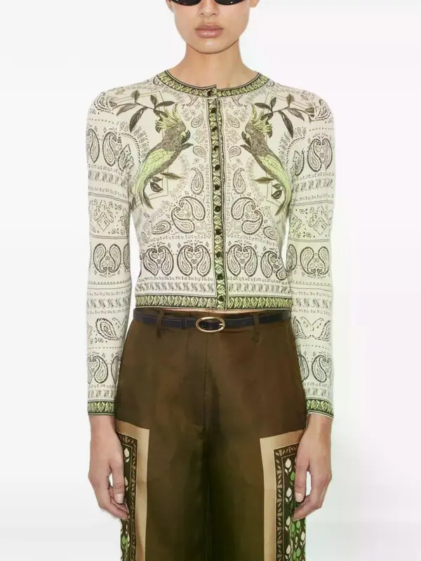 Tory Burch Printed Wool Cardigan