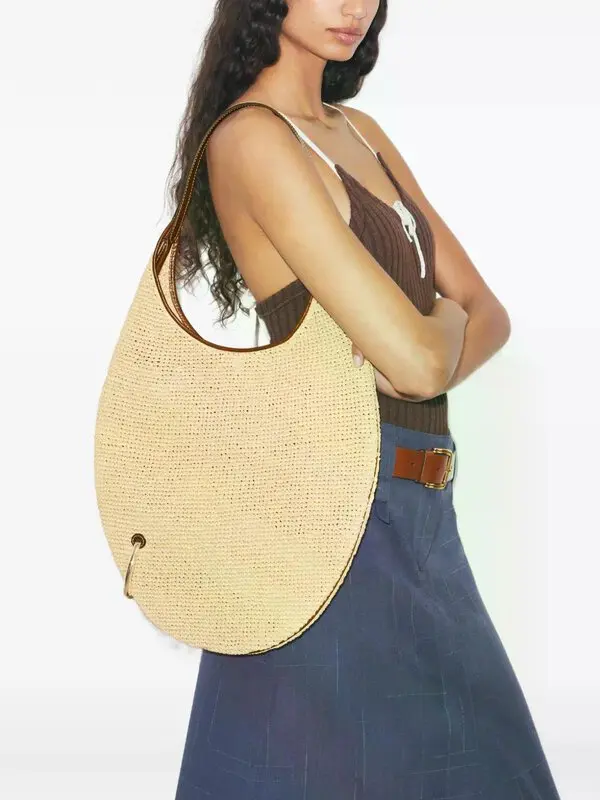 Tory Burch Pierced Soft Straw Bag - Neutrals