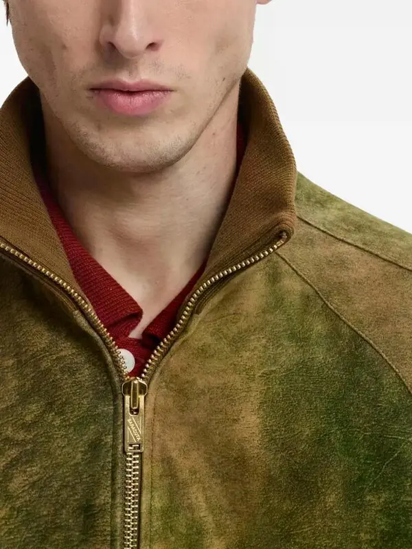 BARACUTA Zip-up Suede Jacket