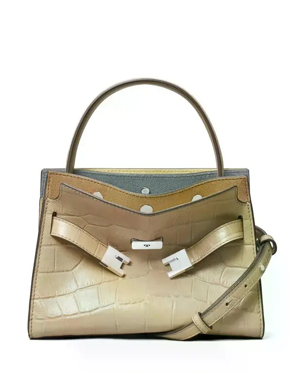 Tory Burch Petite Lee Radziwill Croc-effect Leather Tote Bag