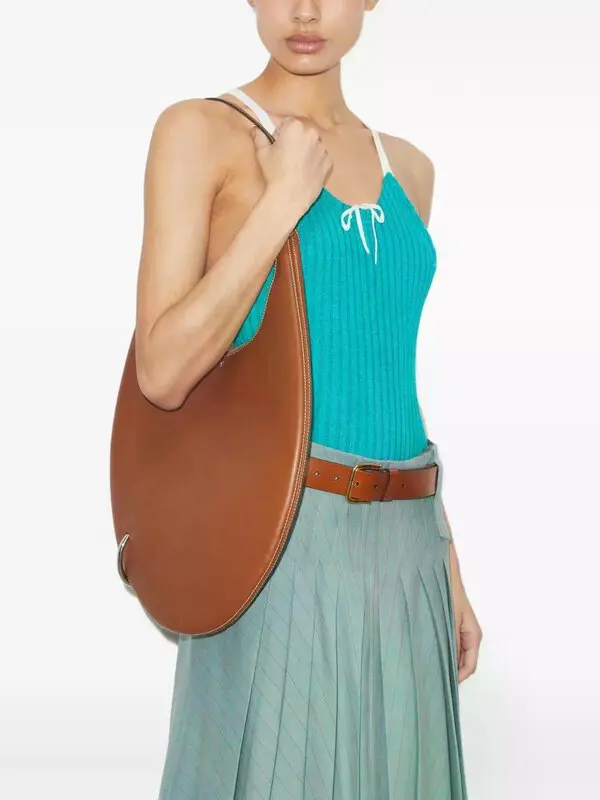 Tory Burch Pierced Soft Shoulder Bag - Brown