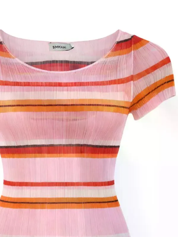 Simkhai Knox Plisse Striped Top