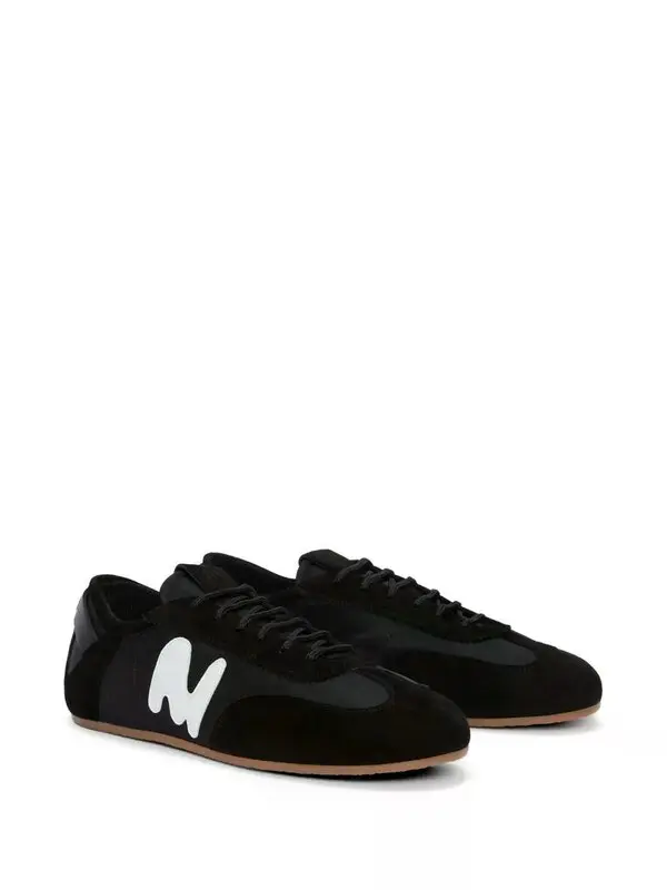 MSGM Appliqué Lace-up Sneakers - Black
