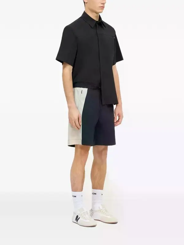 MSGM Colour-block Drawstring Deck Shorts - Black