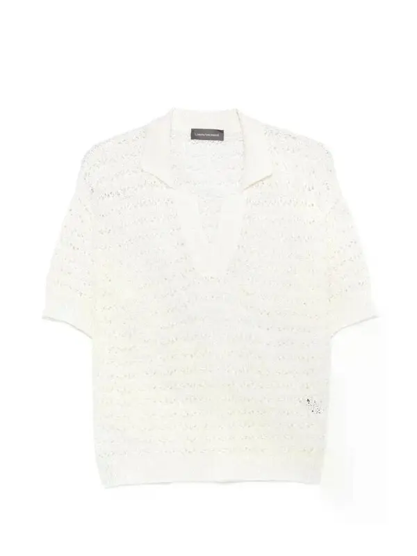 Lorena Antoniazzi V-neck Short Sleeve Sweater - Neutrals