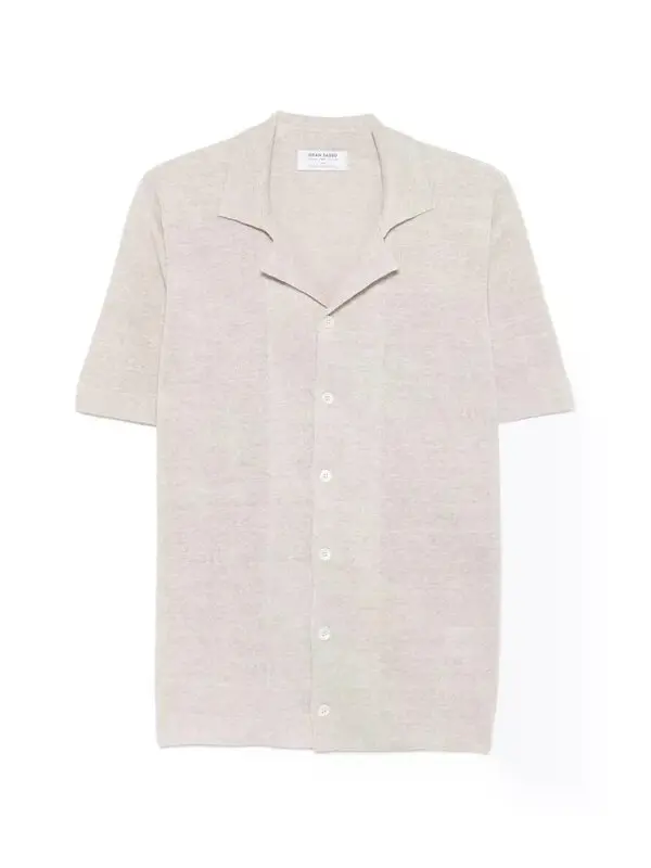 GRAN SASSO Half-button Short-sleeve Shirt - Neutrals