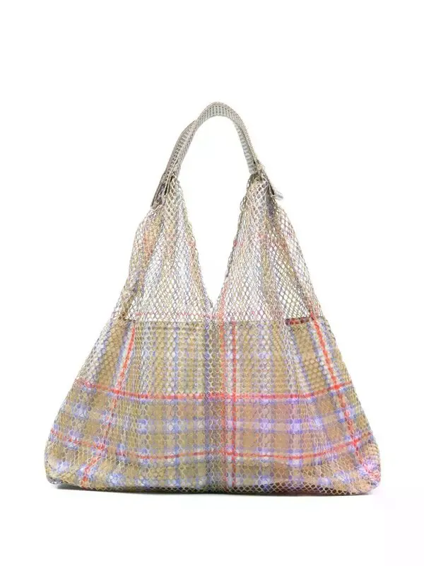 ÉPICE Plaid Net Tote Bag
