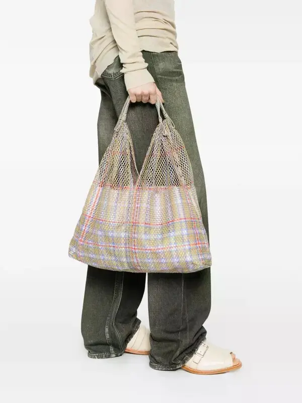 ÉPICE Plaid Net Tote Bag