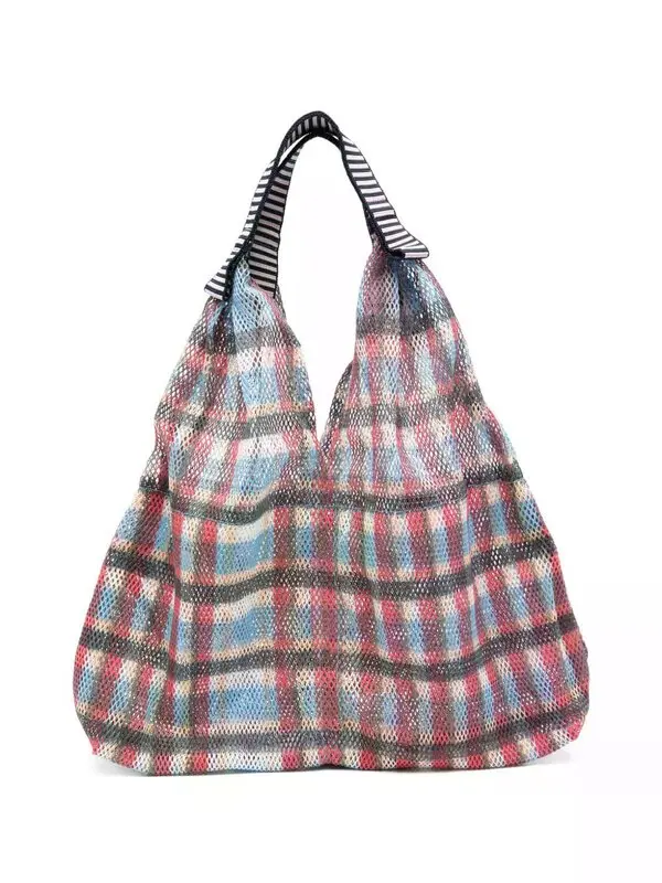 ÉPICE Striped-handle Check Shoulder Bag