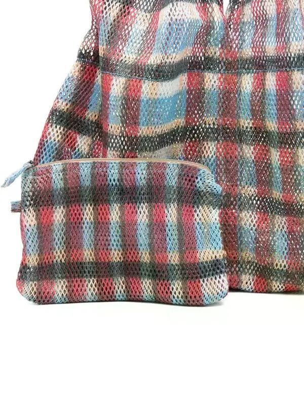 ÉPICE Striped-handle Check Shoulder Bag