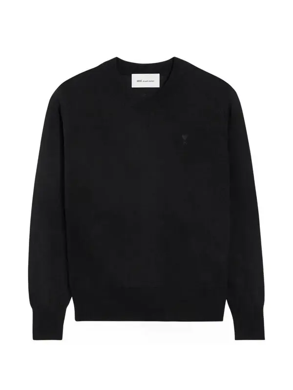 AMI Paris De Coeur Crewneck Sweater - Black