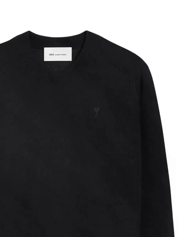 AMI Paris De Coeur Crewneck Sweater - Black