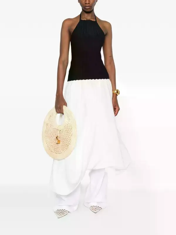 Jacquemus The Tablier Scalloped Halter Top - Black