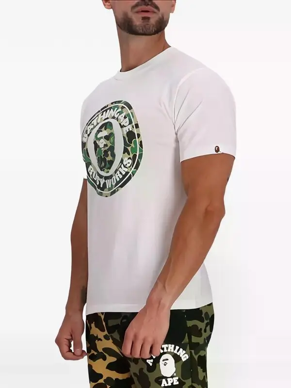 A BATHING APE Camo Logo T-shirt - White