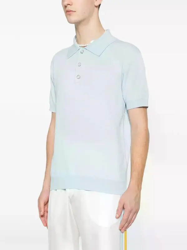Casablanca Pointelle Monogram Polo Shirt - Blue
